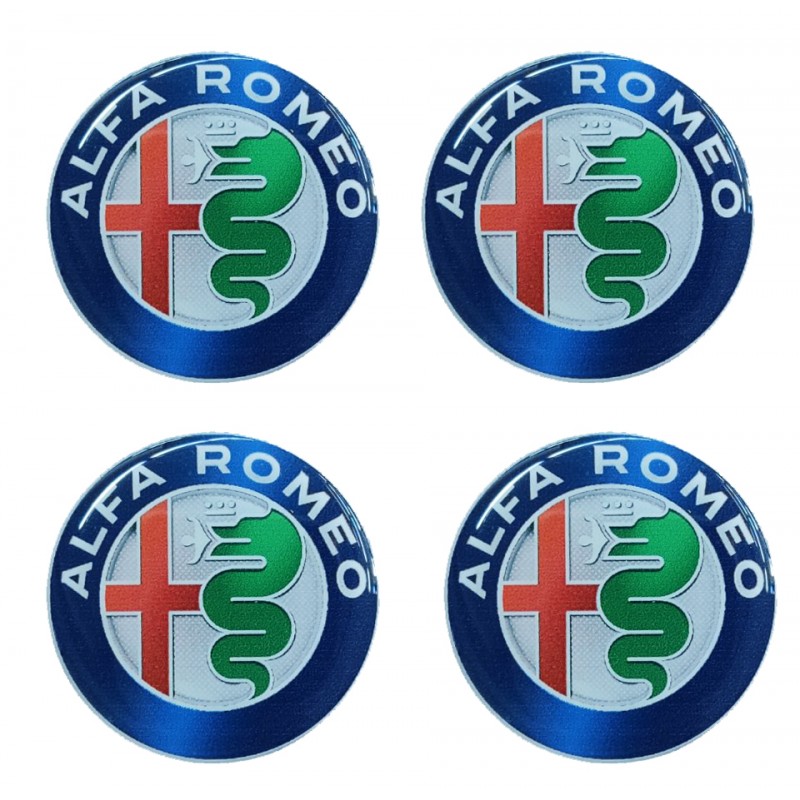 ALFA ROMEO ΑΥΤΟΚΟΛΛΗΤΑ ΣΗΜΑΤΑ ΖΑΝΤΩΝ 5 cm ΜΠΛΕ/ΧΡΩΜΙΟ ΜΕ ΕΠΙΚΑΛΥΨΗ ...