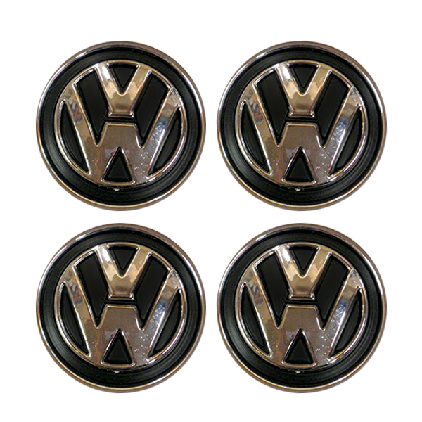 ΤΑΠΕΣ ΚΕΝΤΡΟΥ ΖΑΝΤΑΣ VW ΧΡΩΜΙΟ/ΜΑΥΡΟ ΚΟΥΜΠΩΤΕΣ 4ΤΕΜ.