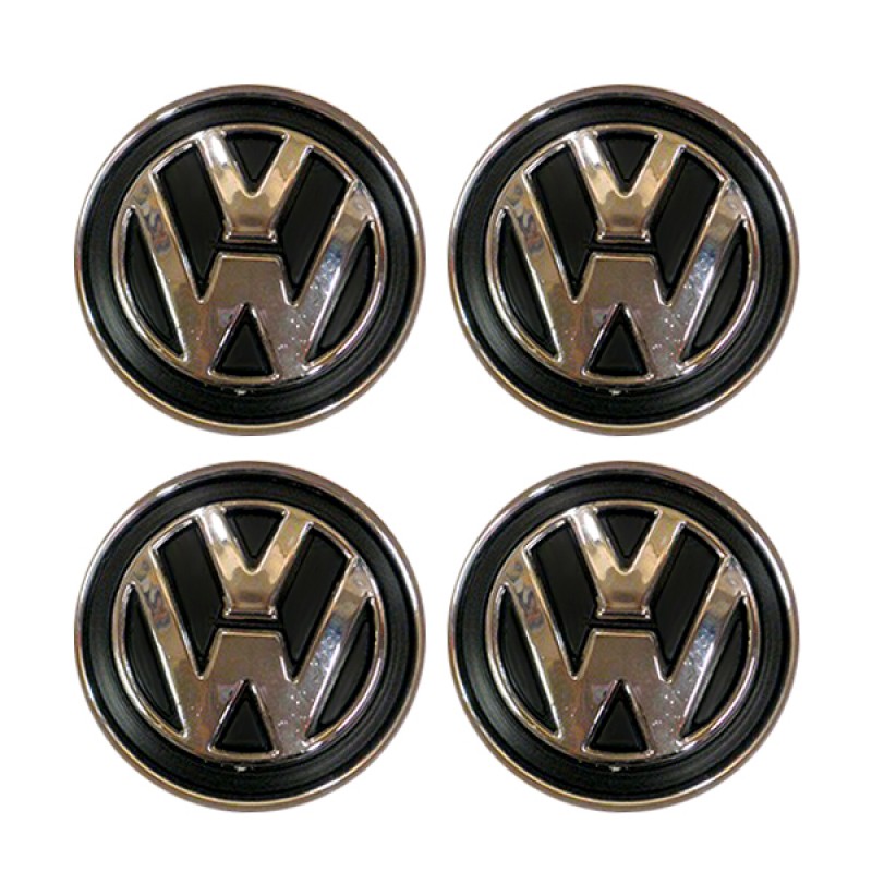 ΤΑΠΕΣ ΚΕΝΤΡΟΥ ΖΑΝΤΑΣ VW ΧΡΩΜΙΟ/ΜΑΥΡΟ ΚΟΥΜΠΩΤΕΣ 4ΤΕΜ.