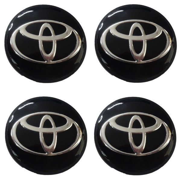 TOYOTA ΤΑΠΕΣ ΚΕΝΤΡΟΥ ΖΑΝΤΑΣ ΜΑΥΡΟ/ΧΡΩΜΙΟ ΚΟΥΜΠΩΤΕΣ (ΕΣΩΤΕΡ. 56mm ΚΑΙ ...