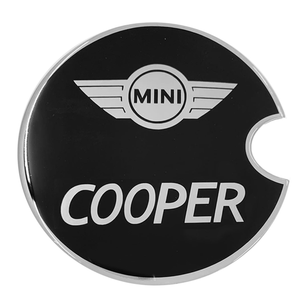 MINI COOPER 2001-2013 ΑΥΤΟΚΟΛΛΗΤΟ ΤΑΠΑΣ ΡΕΖΕΡΒΟΥΑΡ 16,2 cm ΜΑΥΡΟ/ΧΡΩΜΙΟ ...